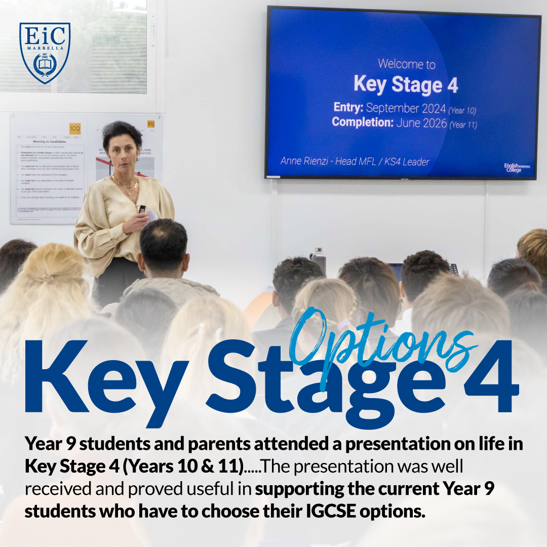 Key Stage 4 Options Evening | A British International School in Marbella Costa del Sol - Spain | EIC